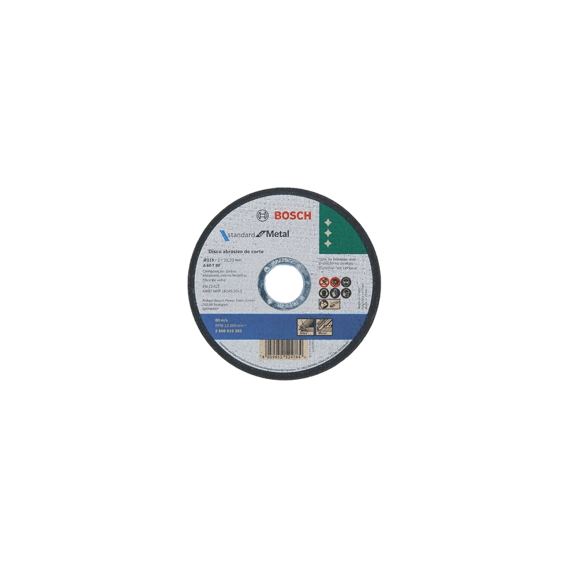 Disco Abrasivo de Corte BOSCH 115mm x 22,23mm para Metal