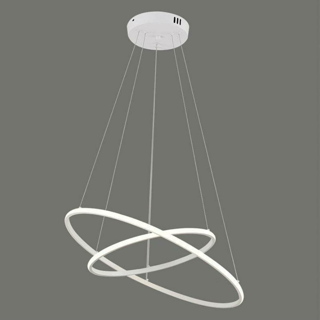 Lustre Pendente Led Nordecor Inverse Redondo 2 Aros 49W 3000K Bivolt Branco