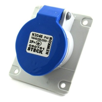Plugue Steck Industrial Newkon 2P+T 16A 200/250V N-3046 Azul 6H