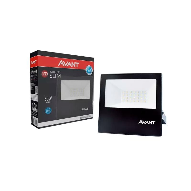Refletor Avant Led Slim 30W Bivolt - 6500 K - Branco Frio